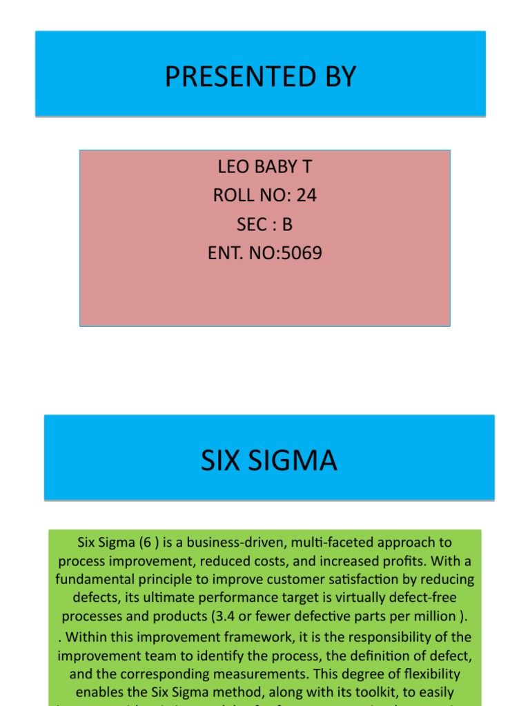Six Sigma Presendation Leo Baby | PDF | Six Sigma | Leadership