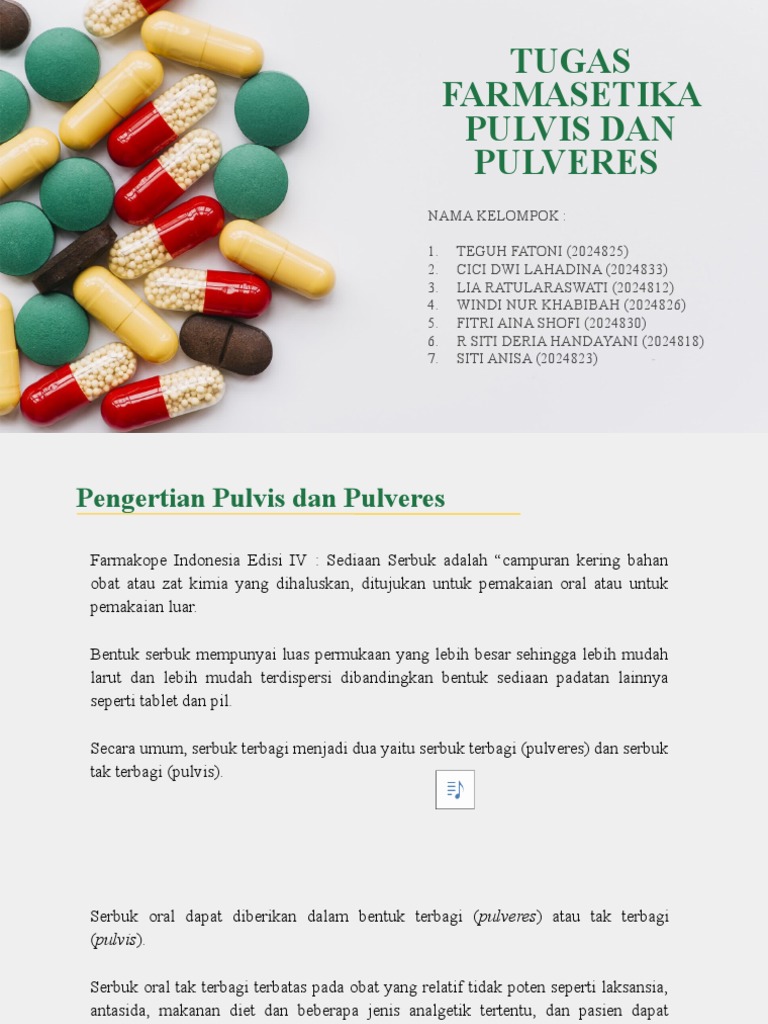 Kelompok 1 PPT Pulvis Dan Pulveres | PDF