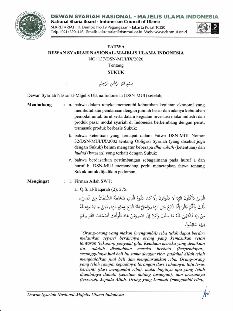137 - Fatwa DSN MUI TentangSukuk | PDF