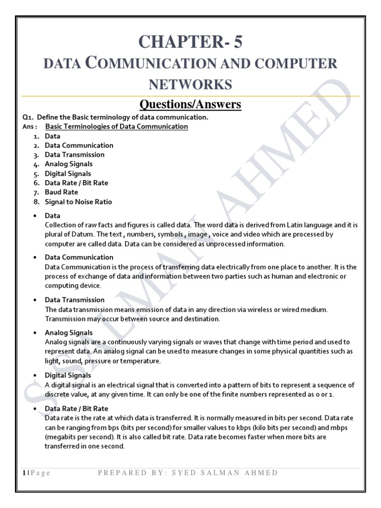Chapter 4 Data Communication and Computer Network | PDF | Network ...