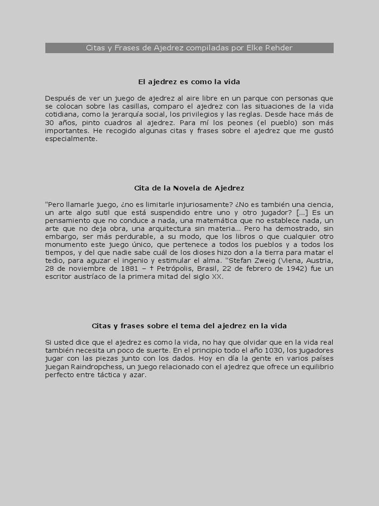 Frases Inspiradoras sobre Ajedrez | PDF | Campeonato mundial de ajedrez ...