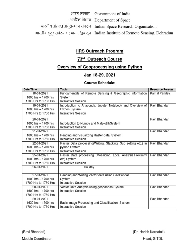 Schedule OnlineGeoprocesing | PDF | Geographic Information System ...
