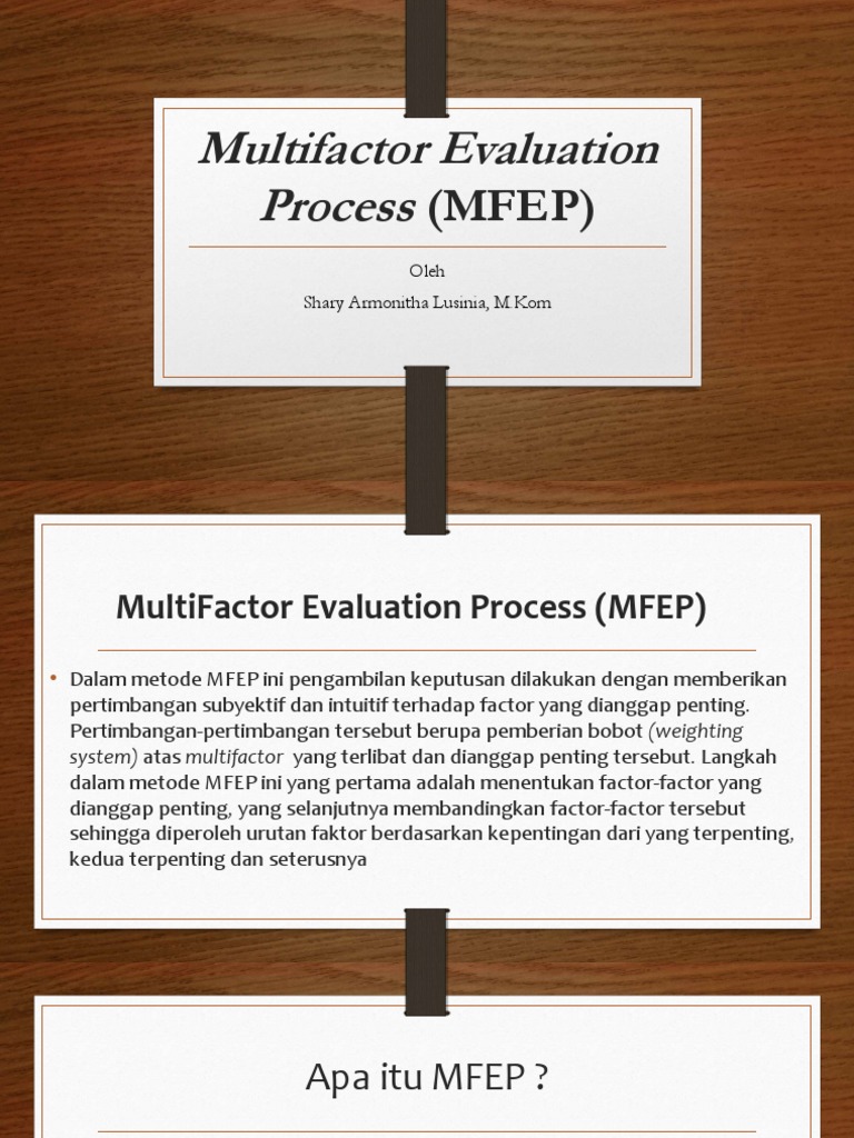 Multifactor Evaluation Process Mfep | PDF