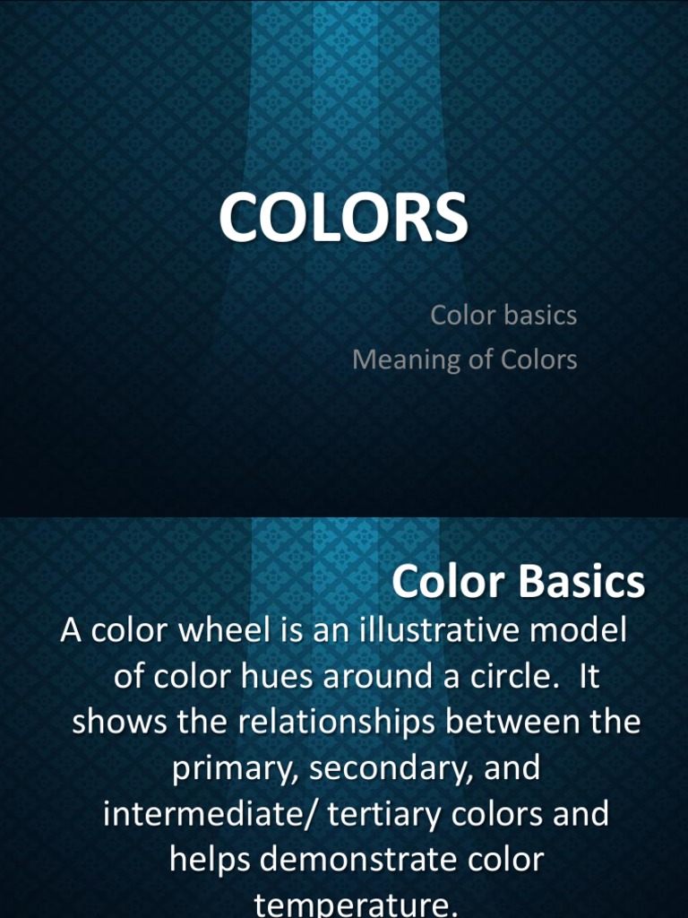 Colors: Color Basics Meaning of Colors | PDF | Color | Rgb Color Model