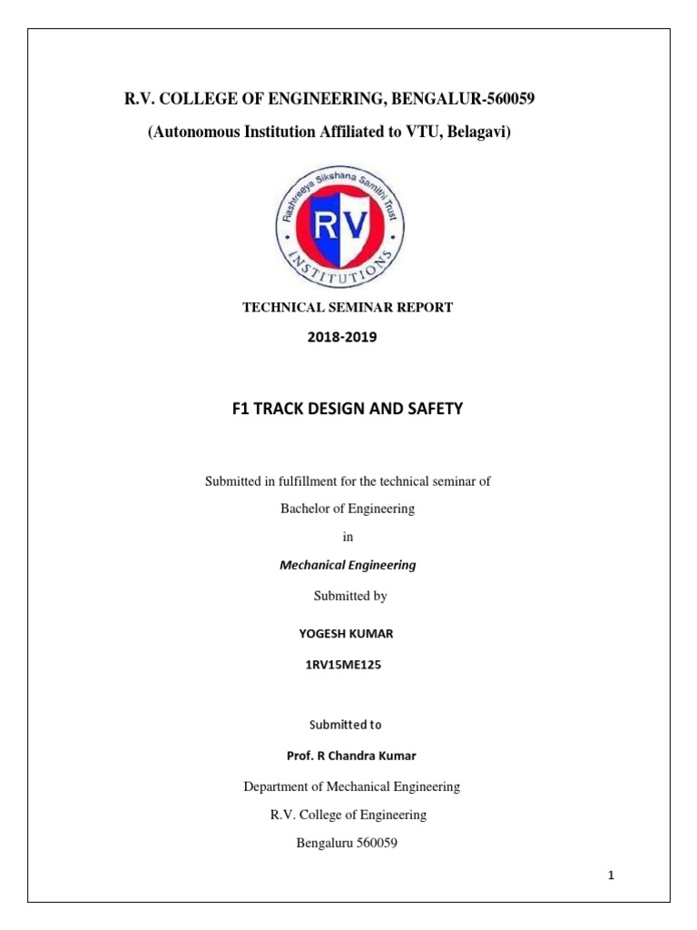 Technical Seminar Report | PDF | Formula One | Tire