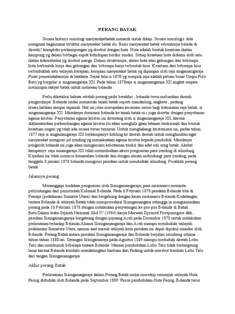 Sejarah Perang Batak dan Sisingamangaraja | PDF | Perjalanan