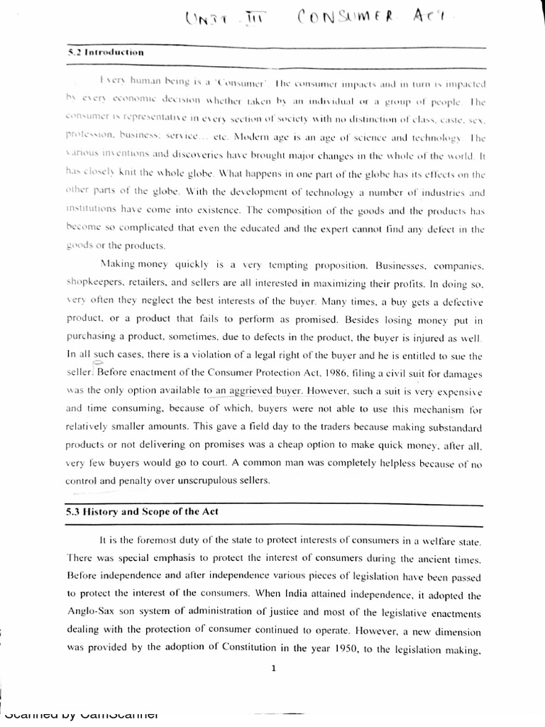 Unit 3 - Consumer Act | PDF