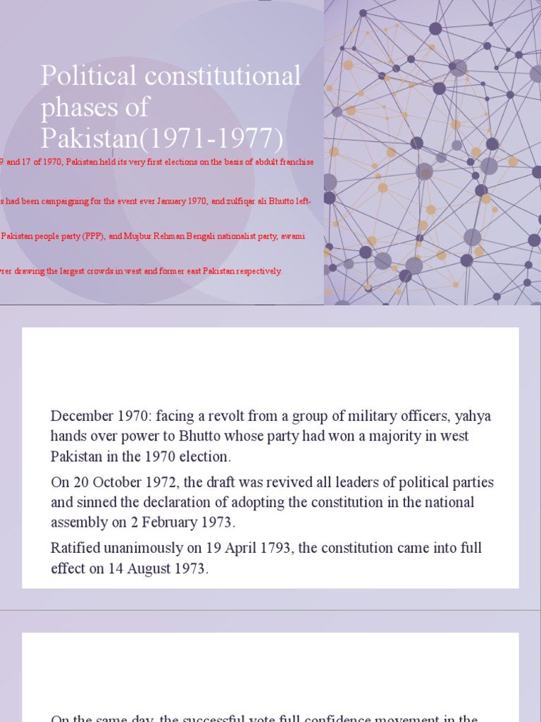 Political Constitutional Phases of Pakistan (1971-1977) | PDF | Social ...