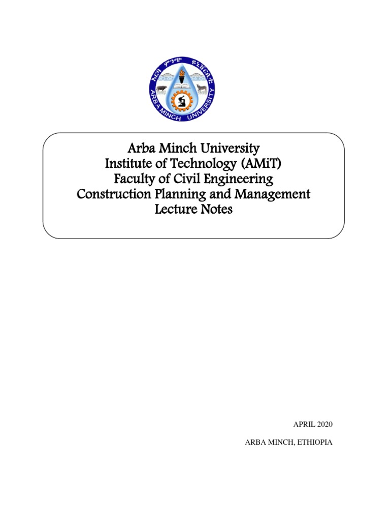 Arba Minch University Institute of Technology (Amit) Faculty of Civil ...