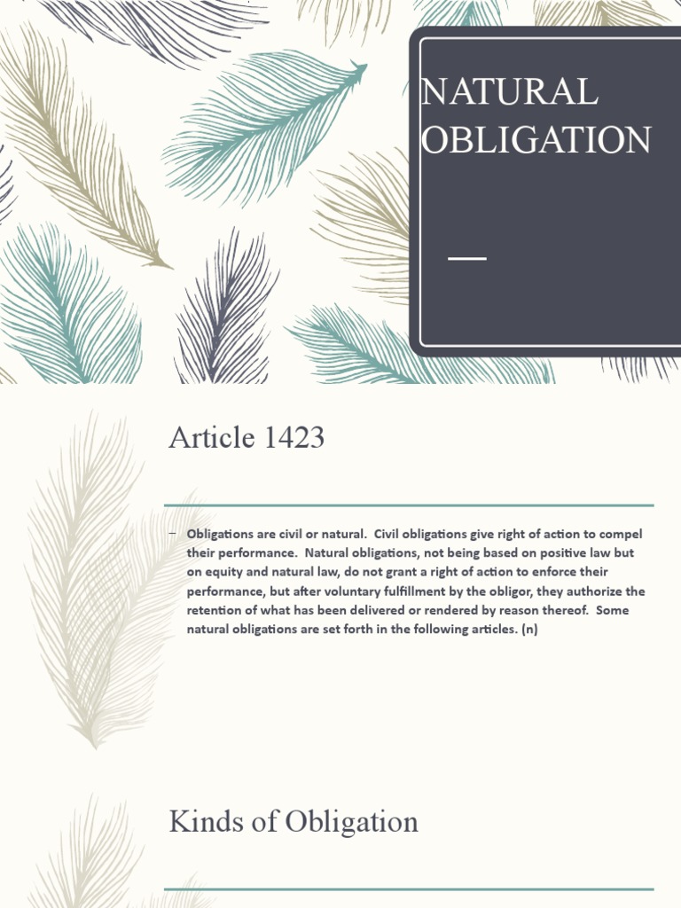 Natural Obligation | PDF | Intestacy | Civil Law (Legal System)