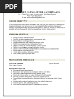 CV Sample in Nigeria | PDF | Cognition | Learning