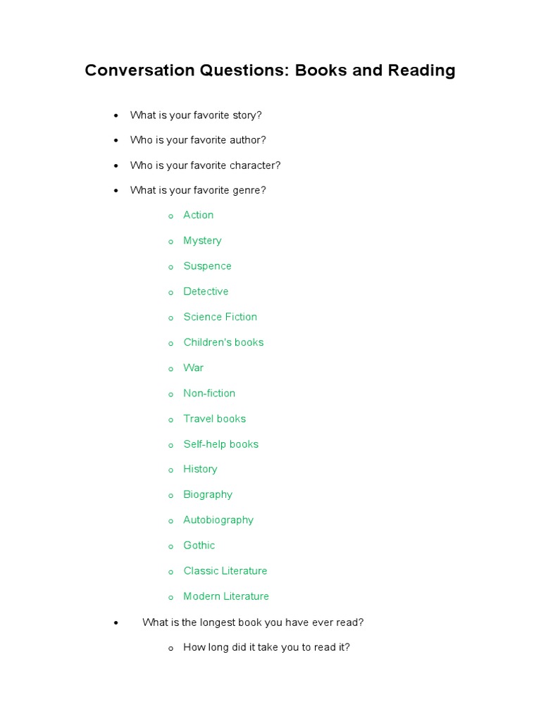 Conversation Questions Books | PDF | Books