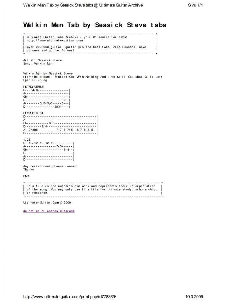 Walking Man Tab | PDF