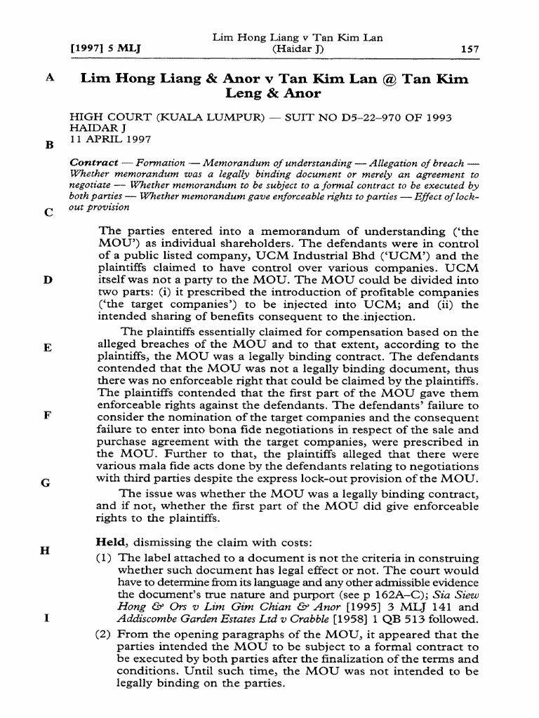 Lim Hong Liang & Anor V Tan Kim Lan at Tan Kim Leng & Anor | PDF