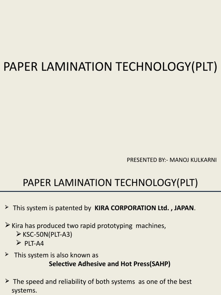 Paper Lamination PLT | PDF
