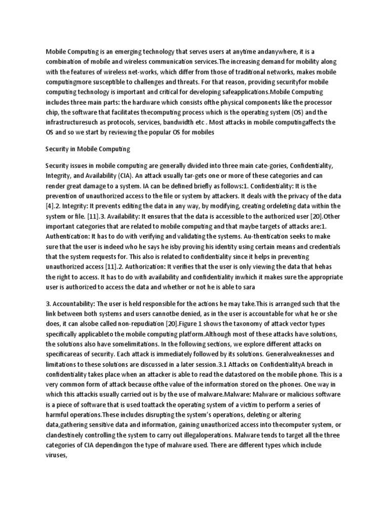 Mobile Computing Is An Emerging Technology That Serves Users at Anytime ...