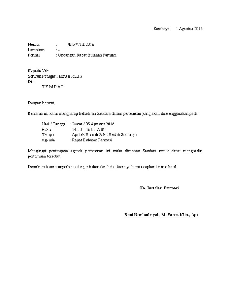 Monthly Pharmacy Meeting Invitations | PDF