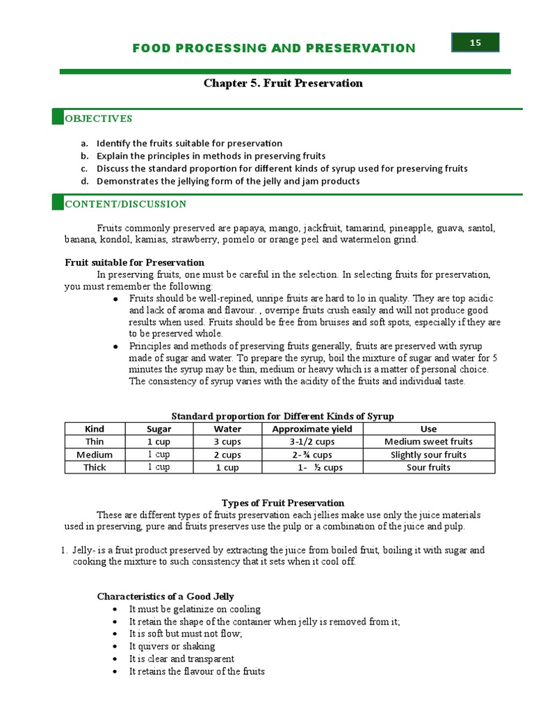 Food Processing and Preservation | PDF | Fruit Preserves | Pickling
