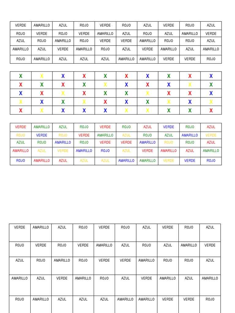 Stroop Test | PDF | Verde | Azul