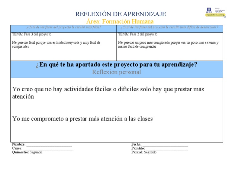 Reflexion Formacion Humana | PDF