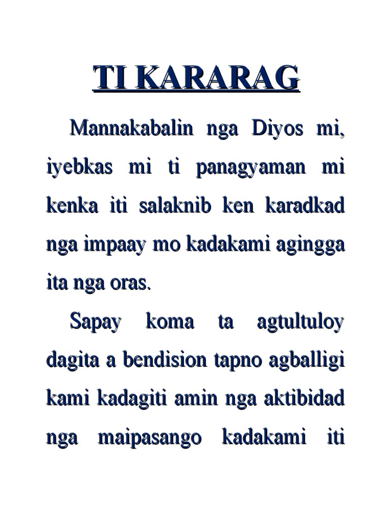 Kararag Ilocano Prayer | PDF