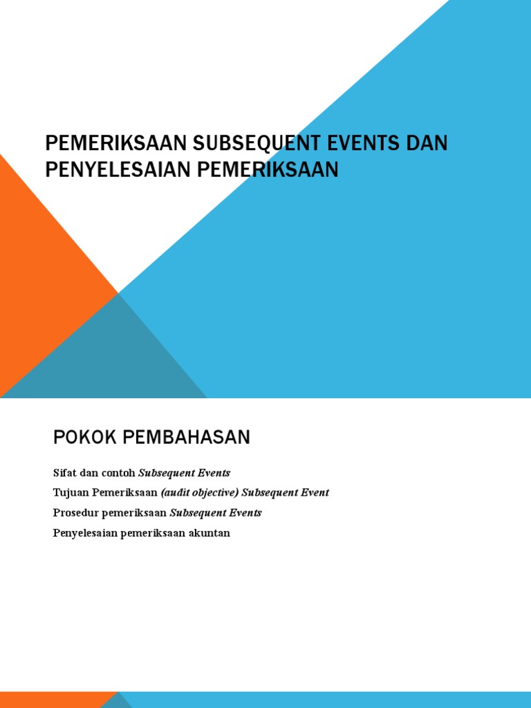 Audit Subsequent Event Dan Penyelesaian Pemeriksaan | PDF