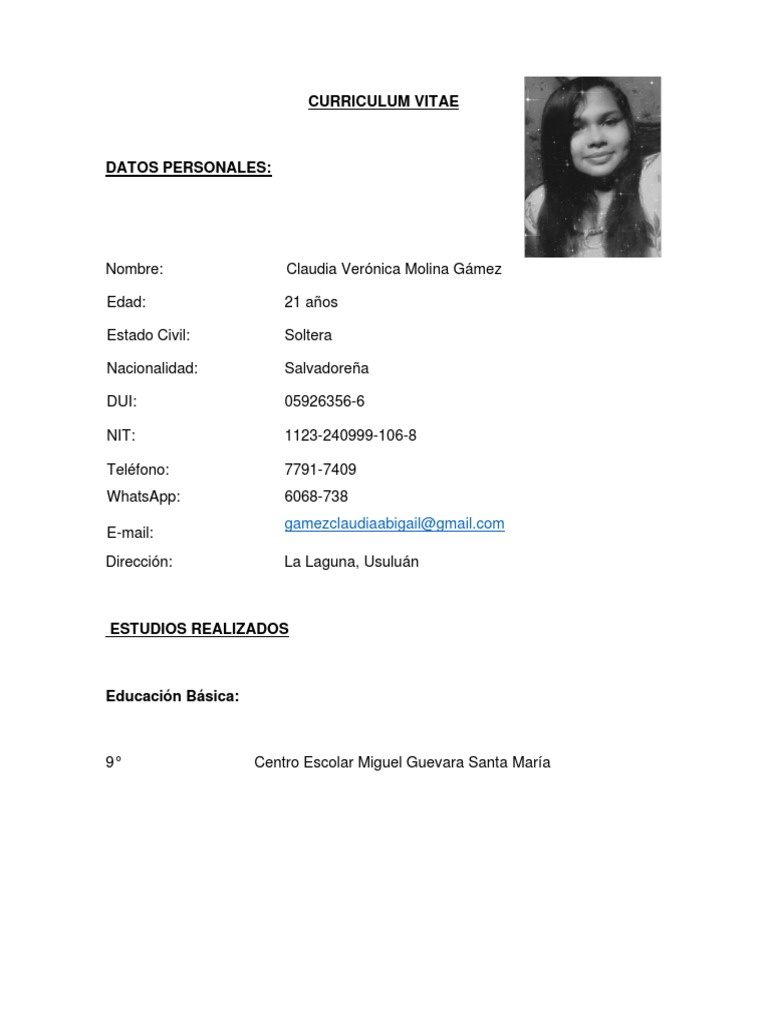 CURRICULUM VITAE Claudia Molina 2020 | PDF