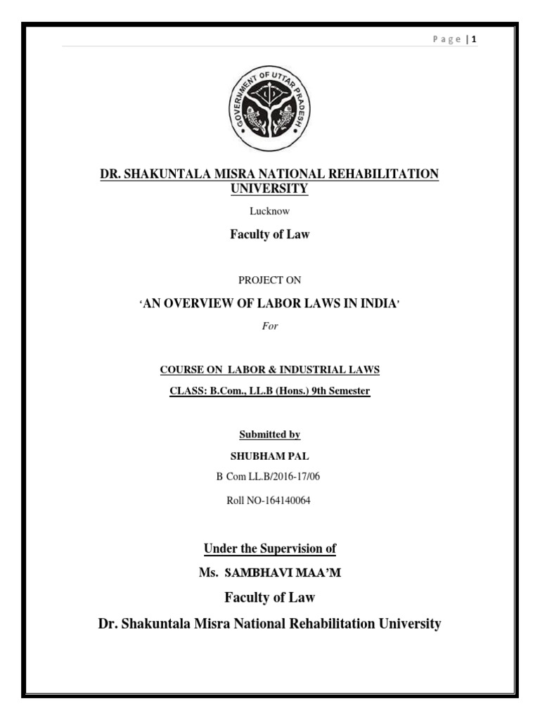 An In-Depth Overview of India's Extensive Labor Law Framework | PDF ...