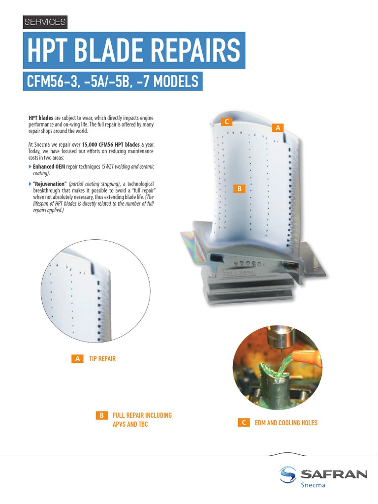 HPT Blade Repairs: Cfm56-3, - 5A/-5B, - 7 Models | PDF | Engines
