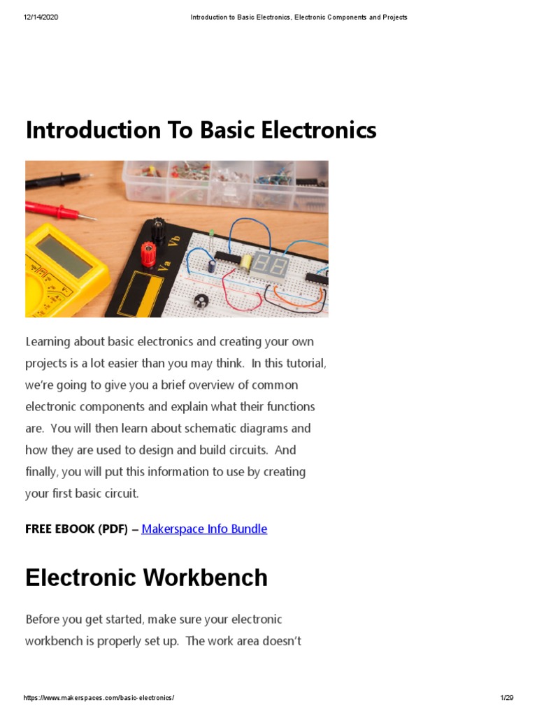 Introduction To Basic Electronics, Electronic Components and Projects ...