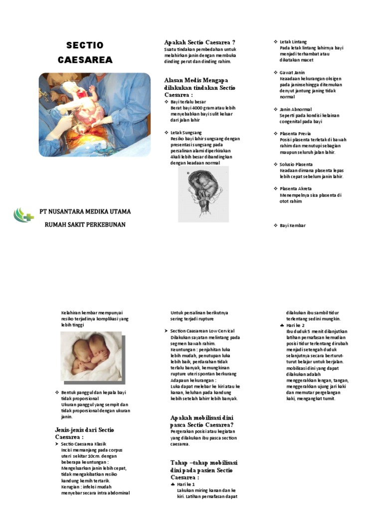 Leaflet Sectio Cesarea | PDF