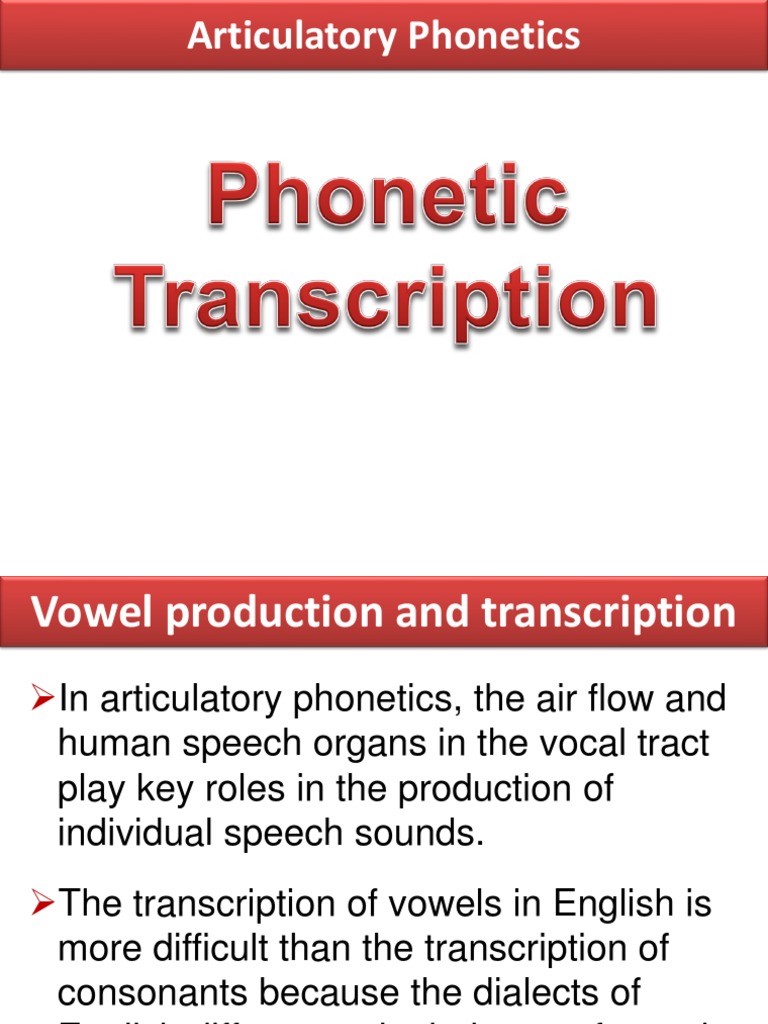 Articulatory Phonetics - Phonetic Transcription | PDF | Collation | Writing