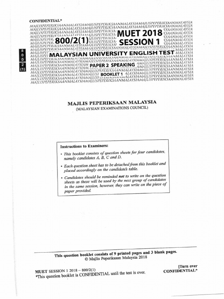 Old Format Muet Speaking Past Year | PDF