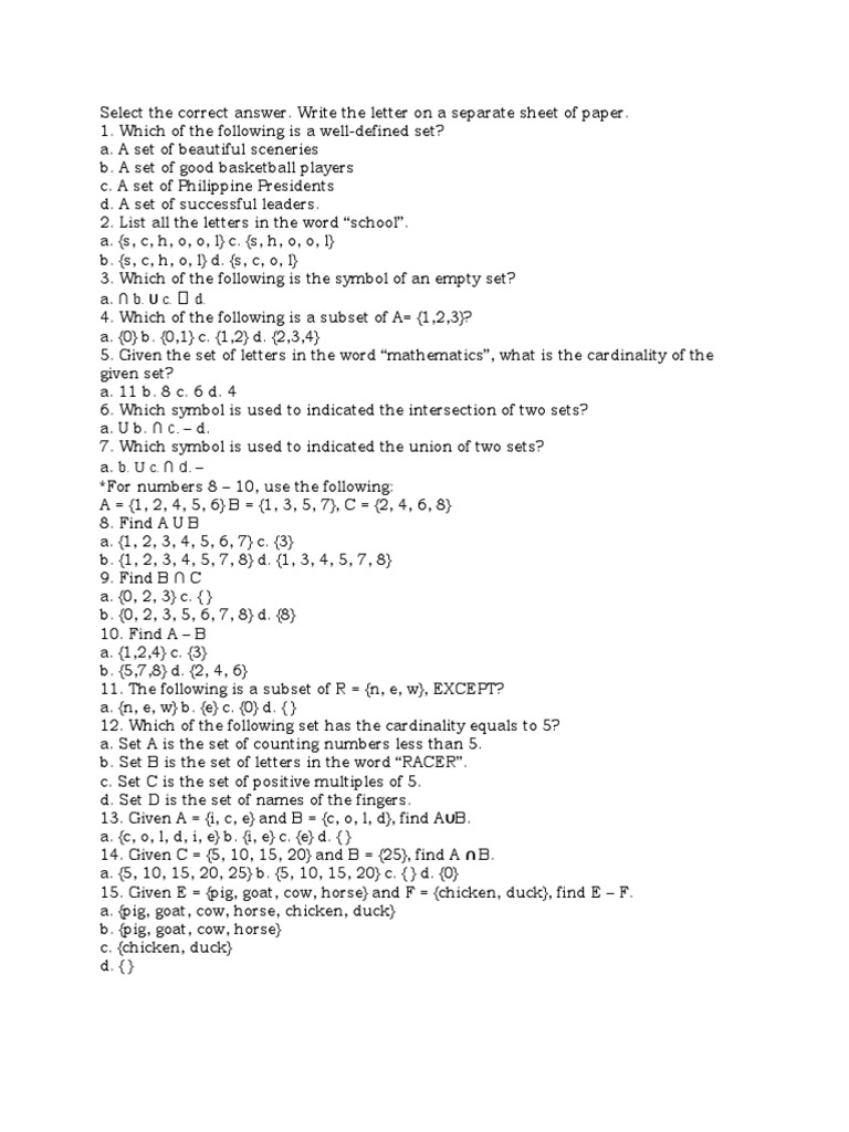 Summative Test in Math 7 | PDF | Mathematical Analysis | Abstract Algebra