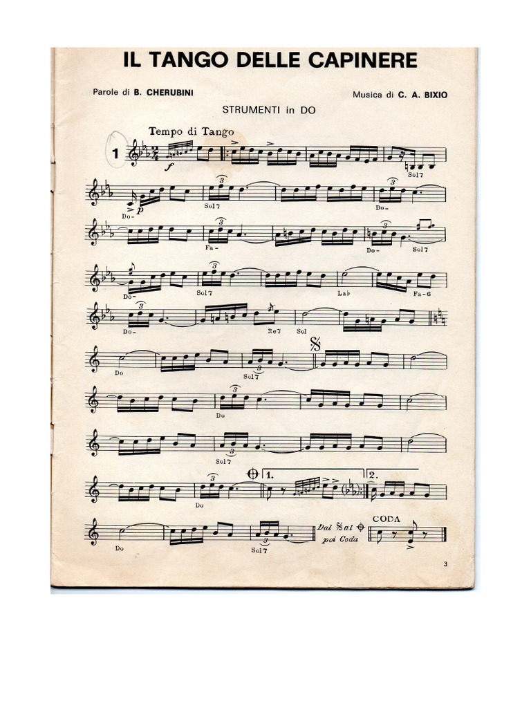 Tango Delle Capinere | PDF