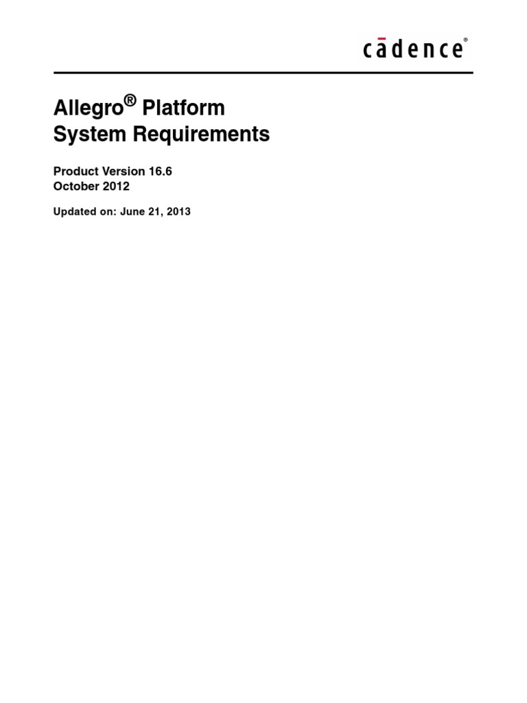 Allegro Platform System Requirements | PDF | 64 Bit Computing ...