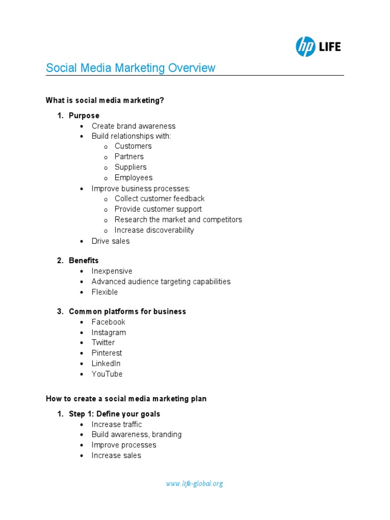 HP+LIFE+SMM+Course Course+Overview | PDF | Social Media Marketing ...