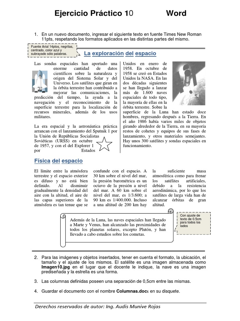 Ejpractico 10 Word | PDF | Satélite | Espacio exterior