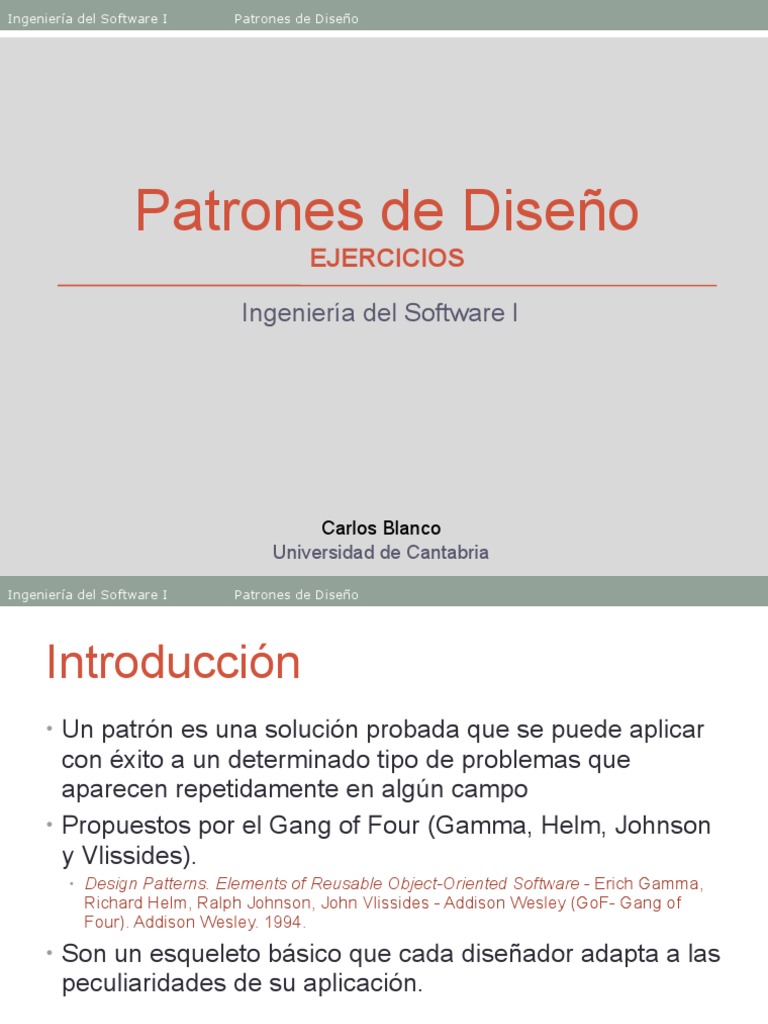 Patrones de Diseño en Ingeniería de Software | PDF | Objeto ...
