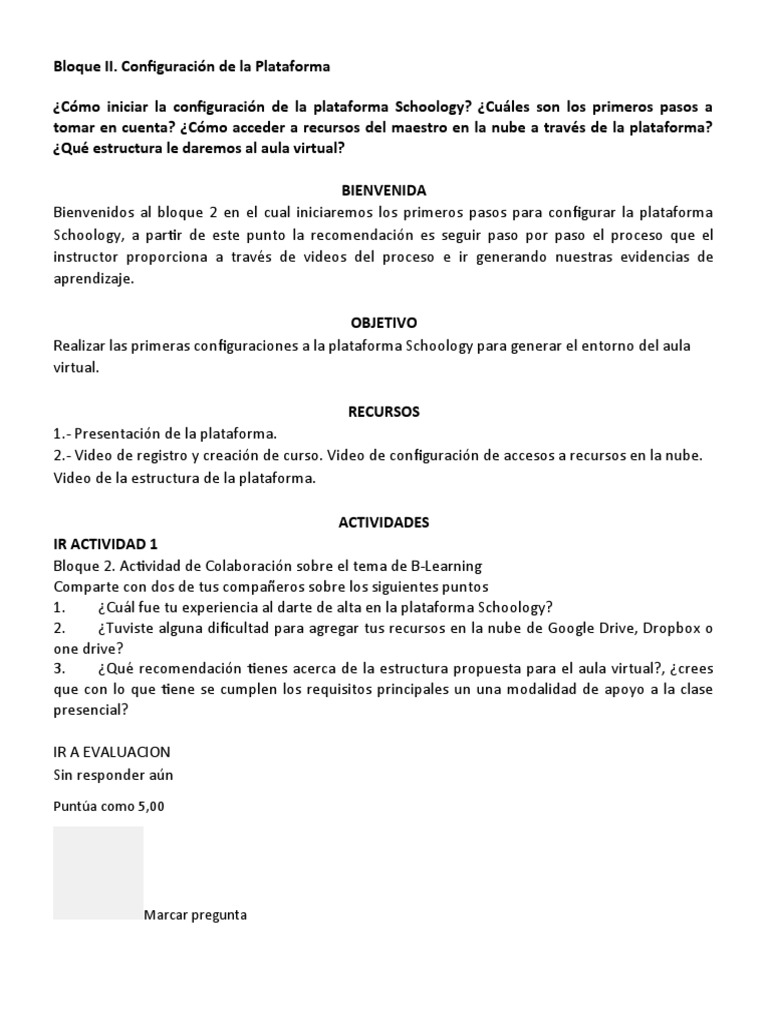 Unidad II Configuracion de La Plataforma | PDF | Servicios en línea ...