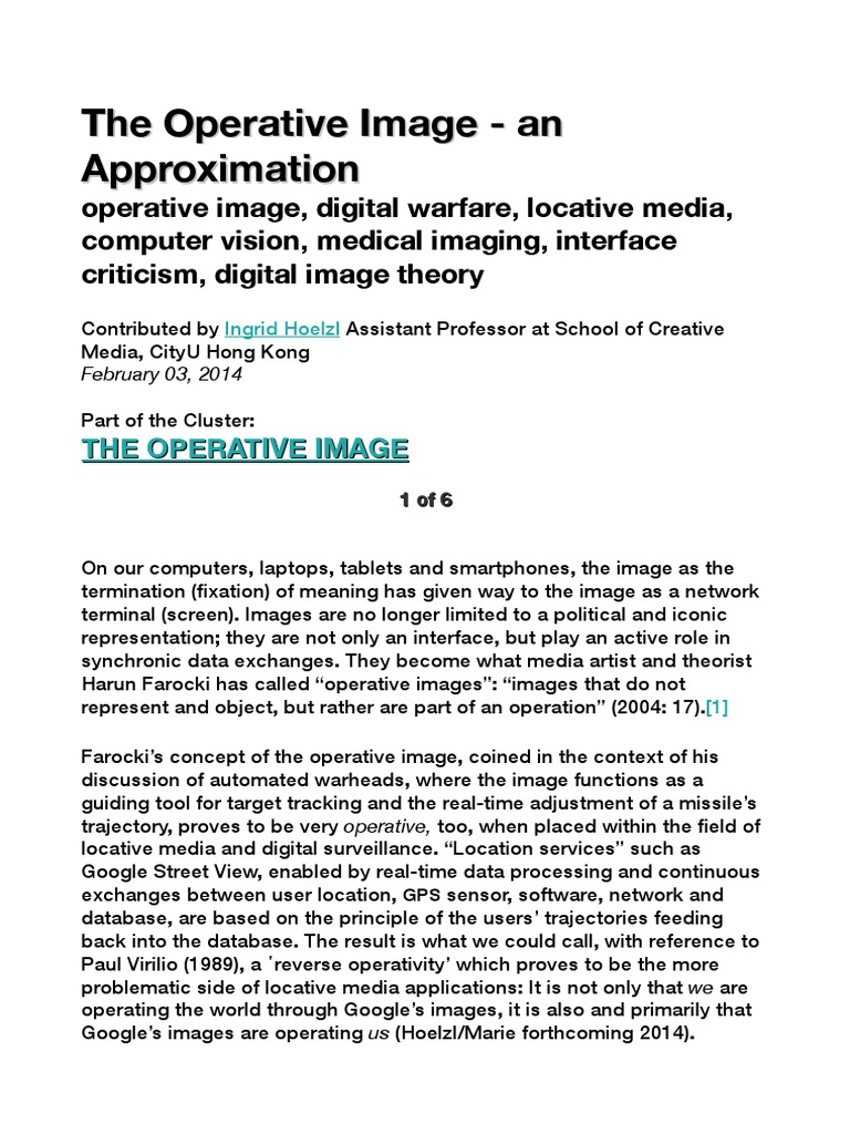 Understanding Operative Images in Media | PDF | User Interface ...