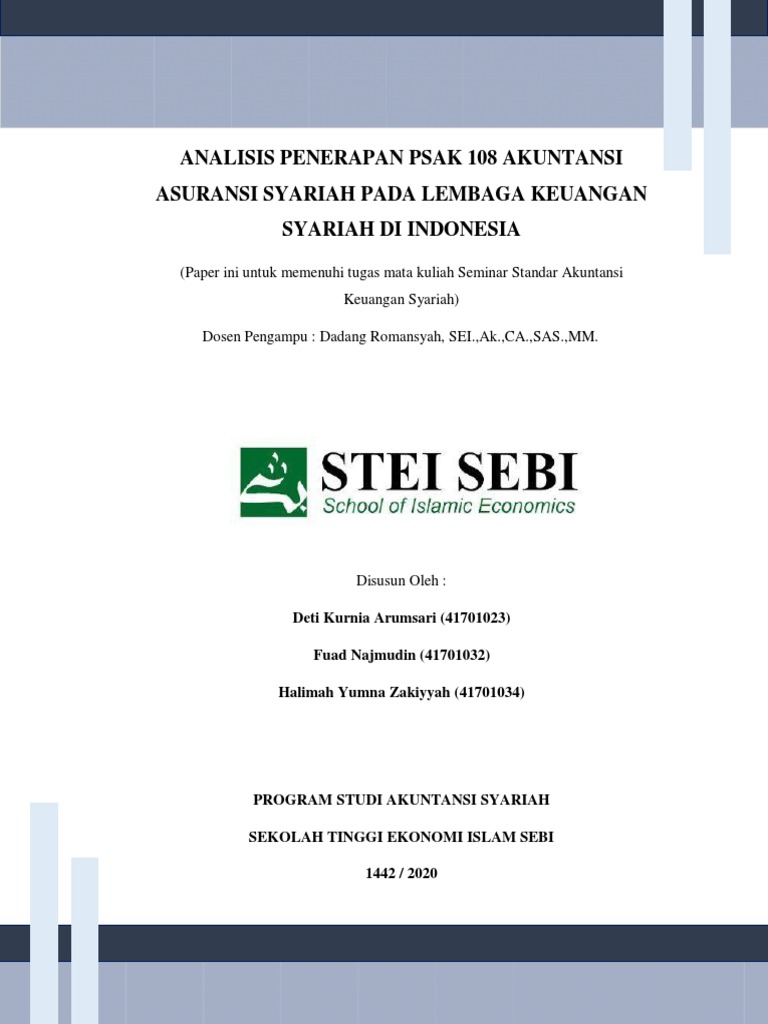 Analisis PSAK 108 Asuransi Syariah | PDF