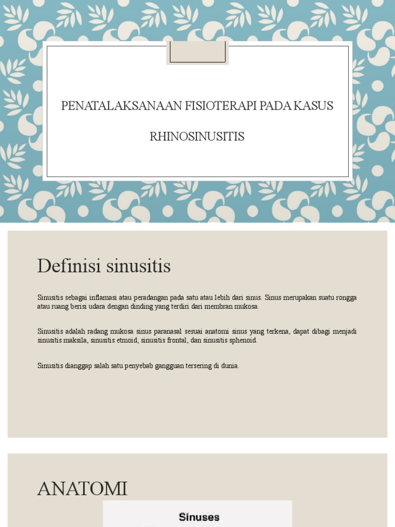 Penatalaksanaan Fisioterapi Pada Kasus Sinusitis | PDF