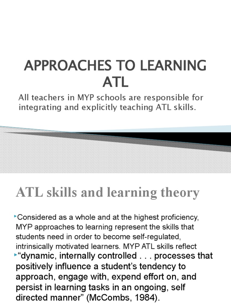 MYP Approaches to Learning Overview | PDF | Metacognition | Learning