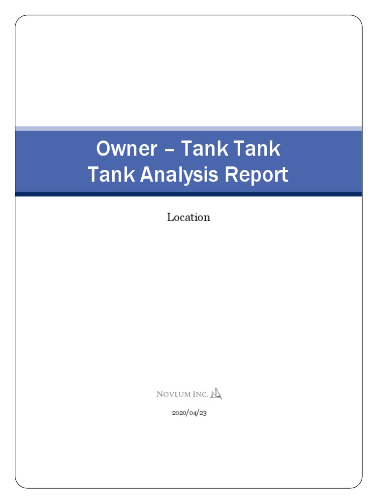 Tank Analysis Report Overview 2020 | PDF | Nature