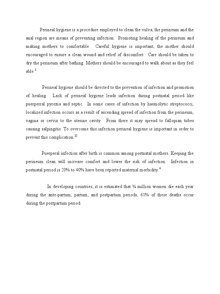 Perineal Hygiene Is A Procedure Employed To Clean The Vulva | PDF ...