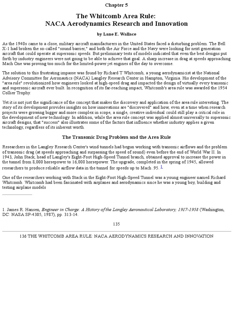 The Whitcomb Area Rule - NACA Aerodynamics Research and Innovation ...