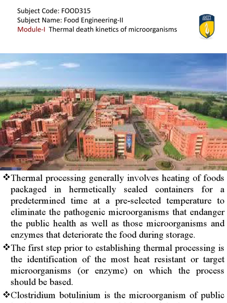 Module-II (1) Thermal Death Kinetics of Microorganisms | PDF ...