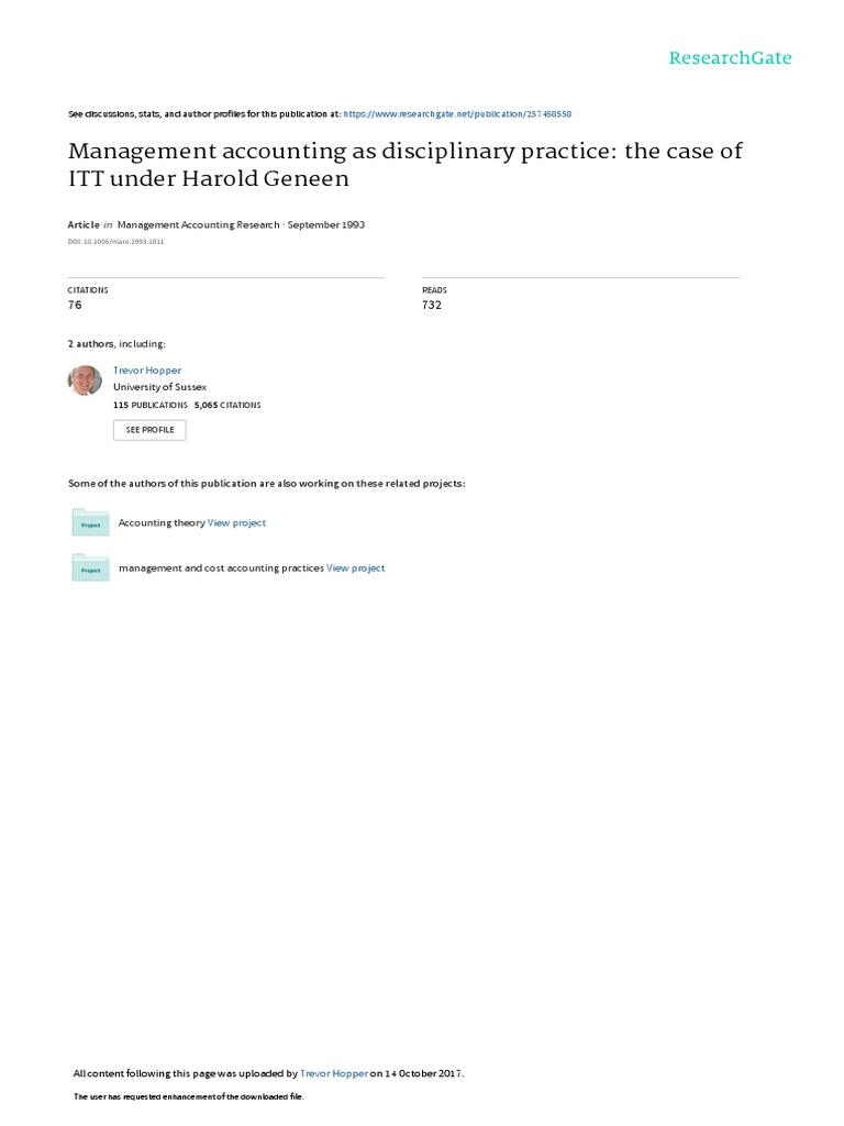 Management Accounting As Disciplinary Practice | PDF | Career & Growth ...