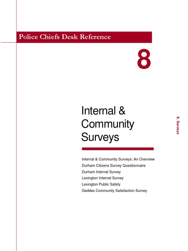 Internal & Community Surveys Guide | PDF | Survey Methodology | Police